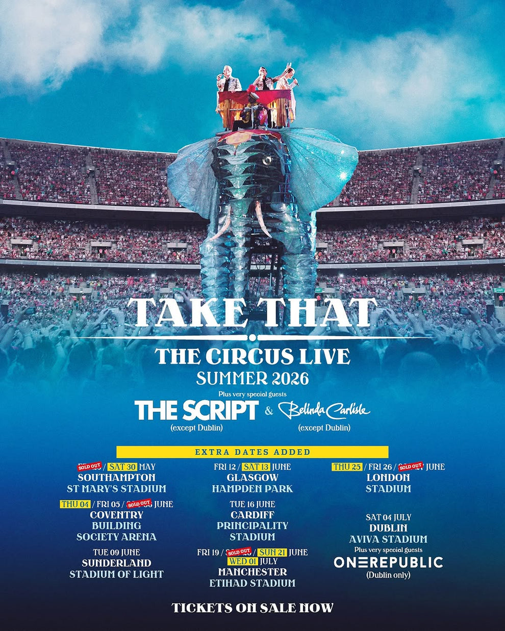 Take That UK Tour 2026 Hospitality & Ticket Access – QDOS Hospitality